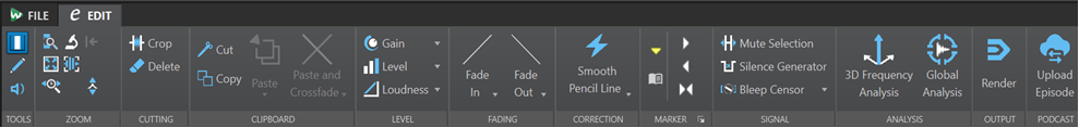 Edit Tab (Audio Editor)