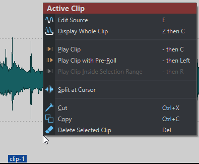 Active Clip Menu