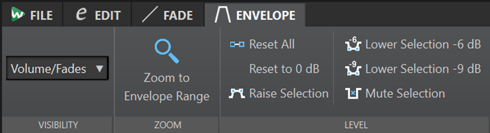 Envelope Tab (Audio Montage)