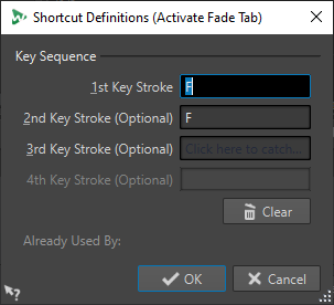 Shortcut Definitions Dialog