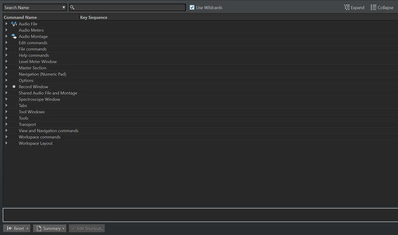 Shortcuts Tab (Preferences)