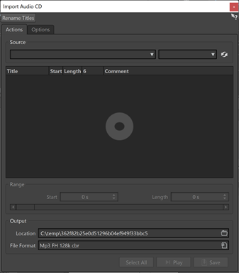 Import Audio CD Dialog