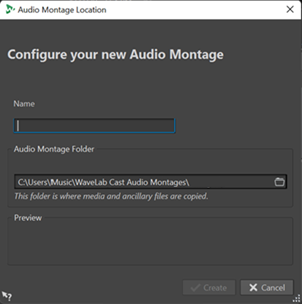 Creating an Audio Montage from Audio Files via the Startup Assistant
