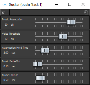 Configuration du ducker pour un effet de ducking sur les pistes