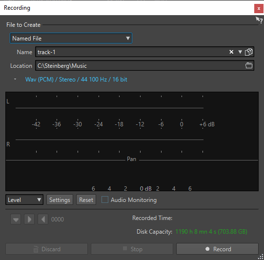 Boîte de dialogue Enregistrement